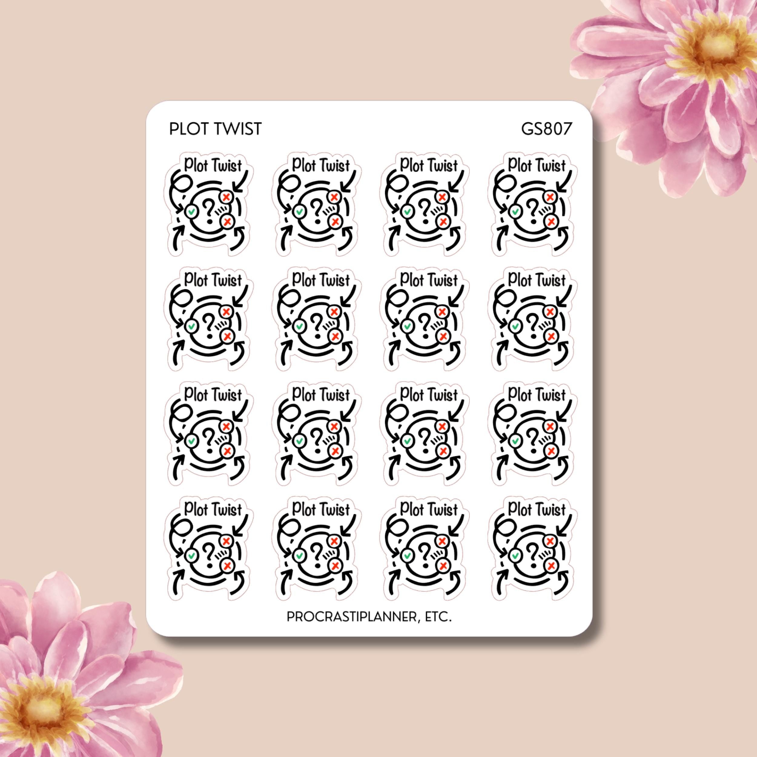Plot Twist Planner Sticker for Agendas – Procrastiplanner, Etc.